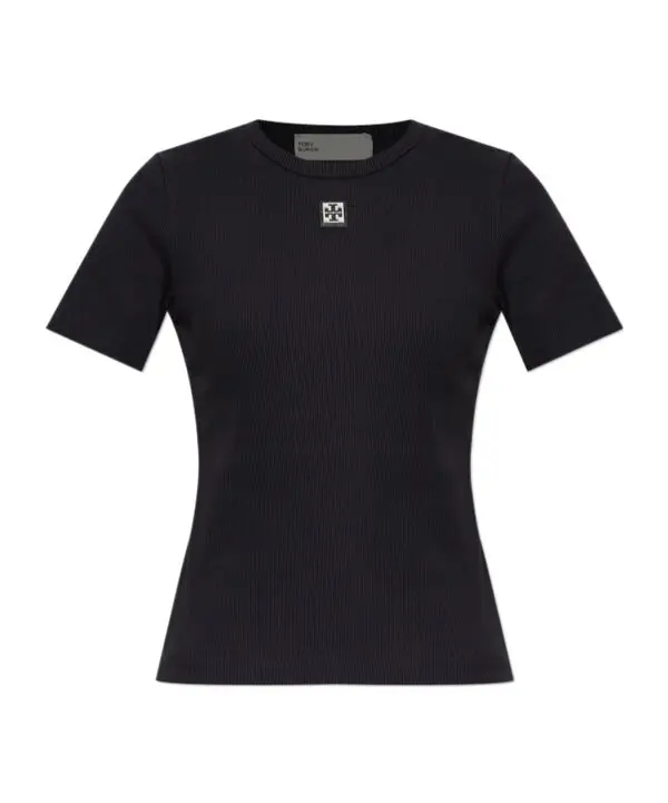 Tory Burch Ribbed Logo Patch T-shirt