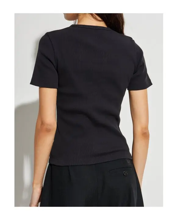 Tory Burch Ribbed Logo Patch T-shirt