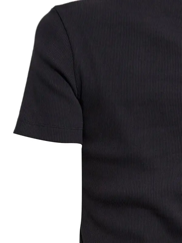 Tory Burch Ribbed Logo Patch T-shirt - Black