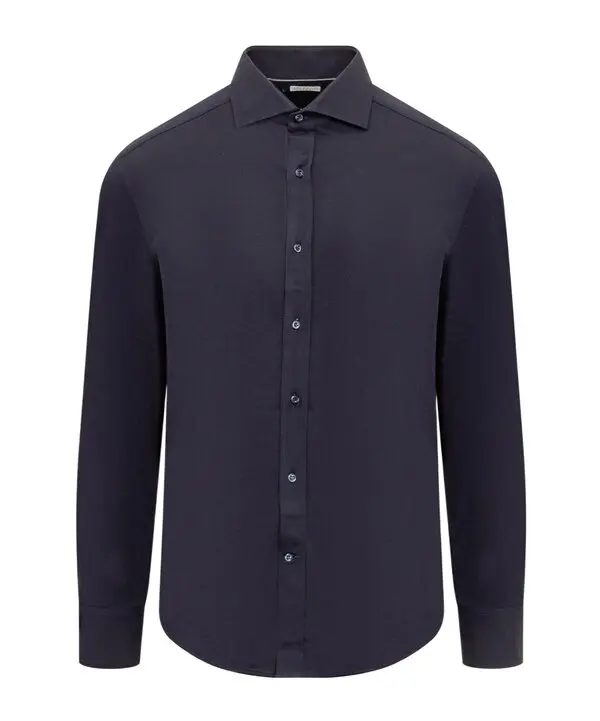 Brunello Cucinelli Collared Long-sleeved Shirt - Black