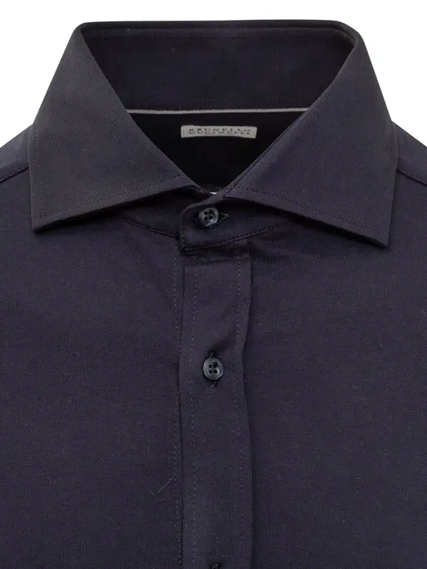 Brunello Cucinelli Collared Long-sleeved Shirt - Black