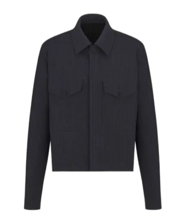 Dior Striped Wool Collared Jacket
