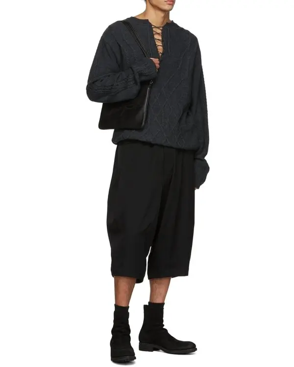 Yohji Yamamoto Embroidered Cross Body Bag