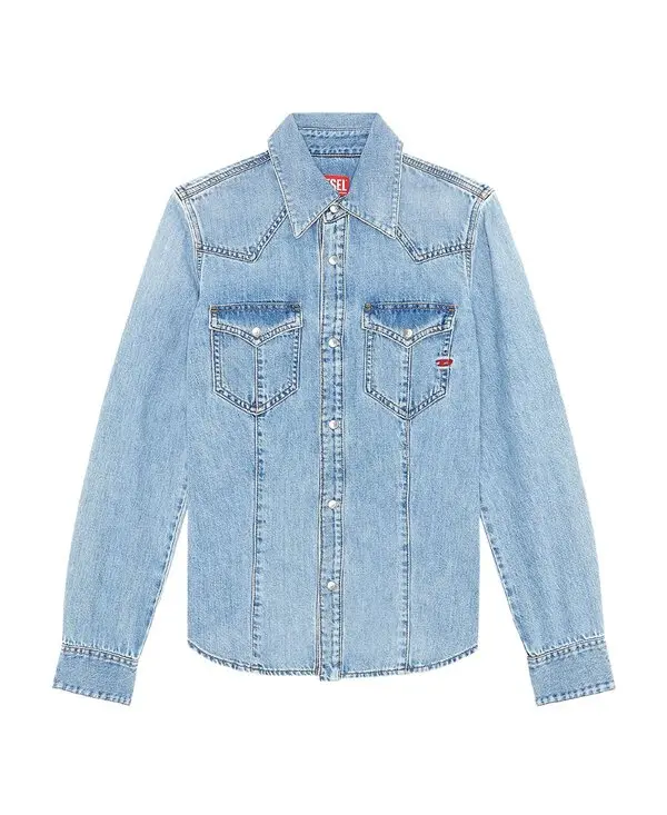 DIESEL® Long-sleeved Denim Shirt With Chest Pockets