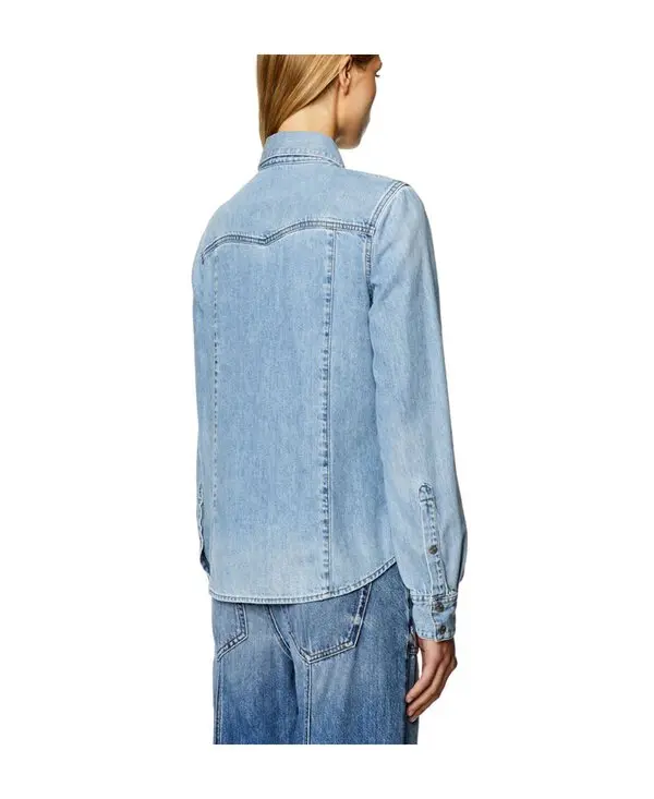 DIESEL® Long-sleeved Denim Shirt With Chest Pockets