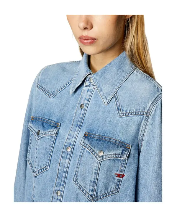 DIESEL® Long-sleeved Denim Shirt With Chest Pockets