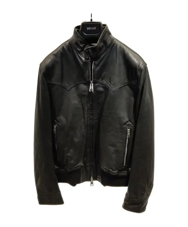 Just Cavalli Long-sleeved Leather Jacket