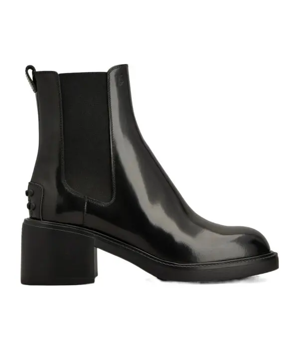TOD'S Block Heel Chelsea Boots - Black