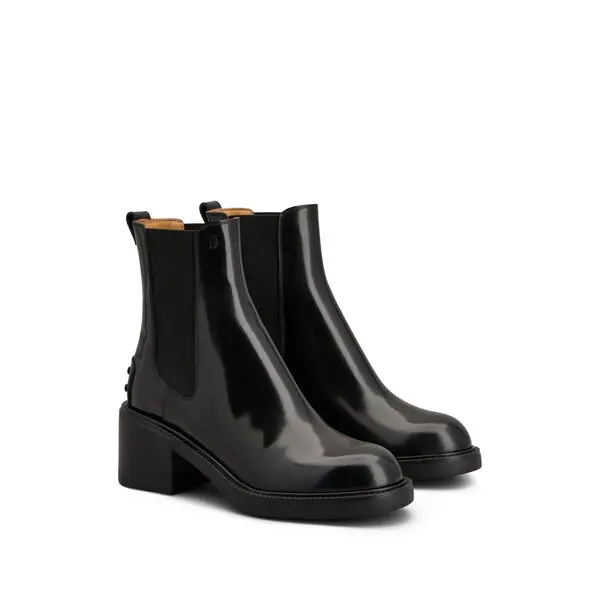 TOD'S Block Heel Chelsea Boots - Black