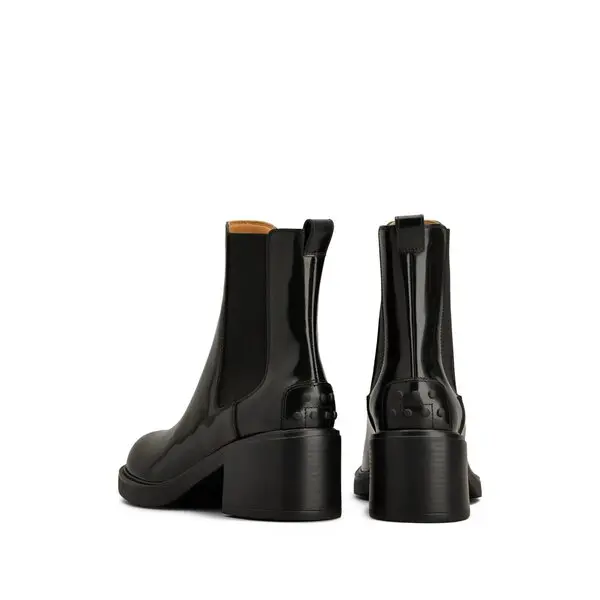 TOD'S Block Heel Chelsea Boots - Black
