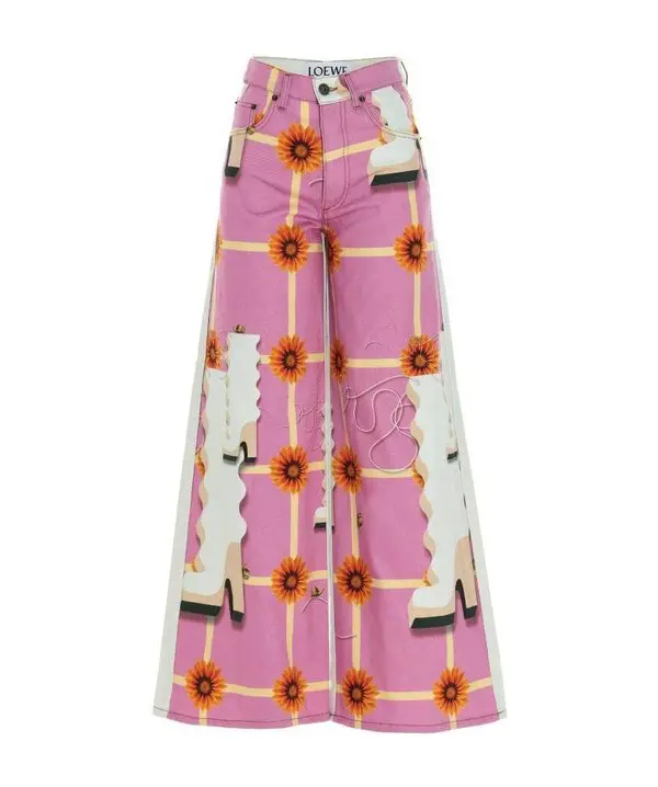 Loewe X Anthea Hamilton Printed Wide-leg Jeans