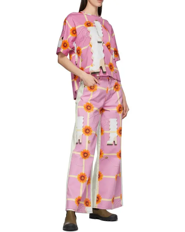Loewe X Anthea Hamilton Printed Wide-leg Jeans