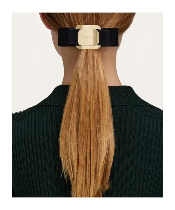 FERRAGAMO Vara Bow Hair Clip - Black