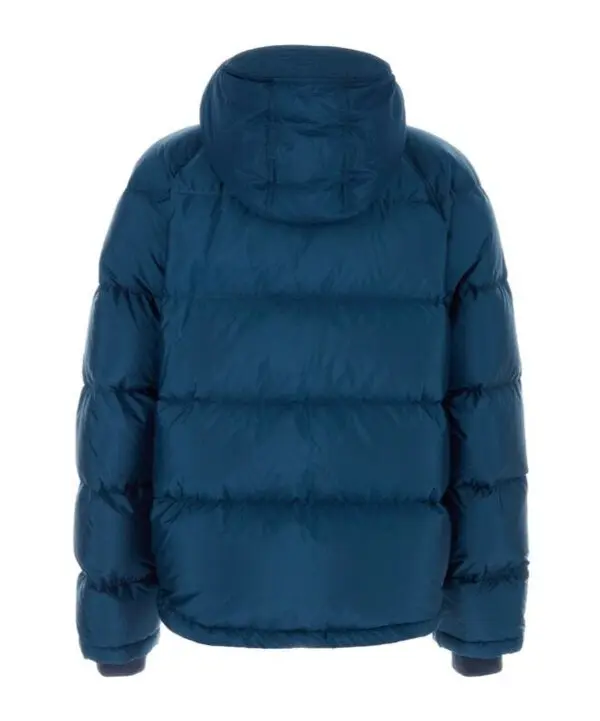 Prada Padded Hooded Jacket With Logo Plaque