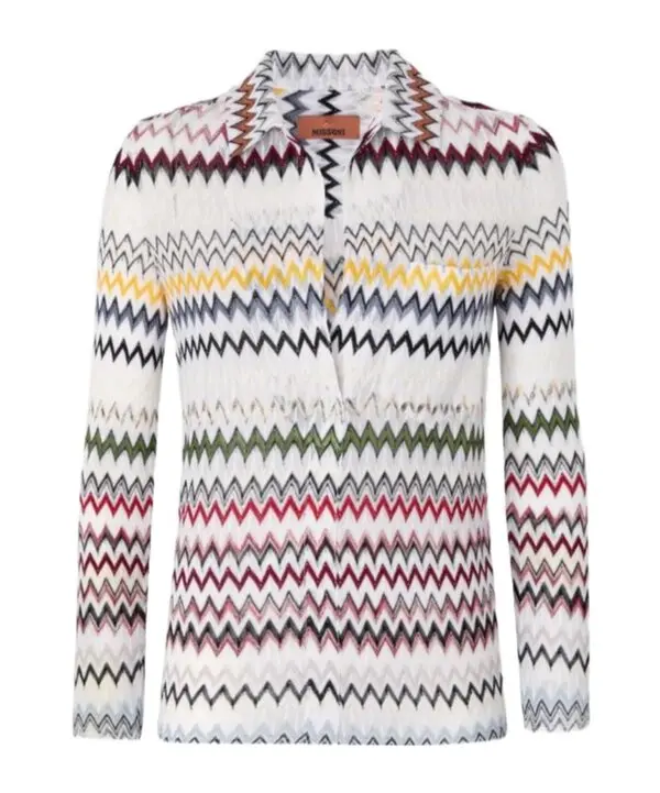 Missoni Zigzag V-neck Blouse - White
