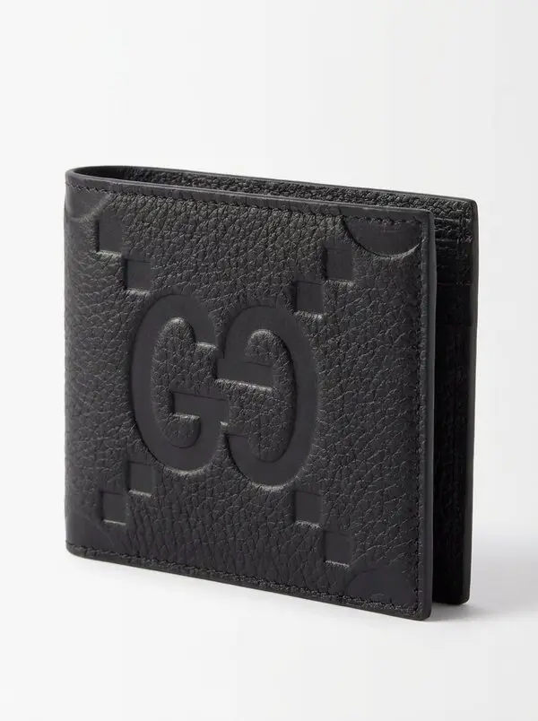 Gucci Logo Embossed Bi-fold Wallet - Black