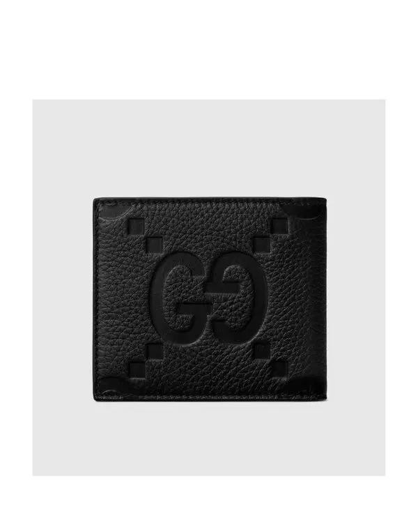Gucci Logo Embossed Bi-fold Wallet - Black