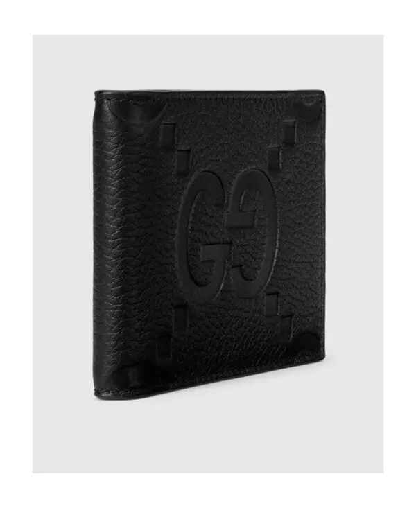 Gucci Logo Embossed Bi-fold Wallet - Black