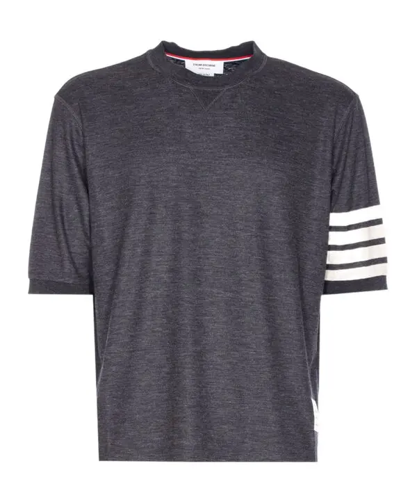 Thom Browne 4-bar Wool T-shirt - Black