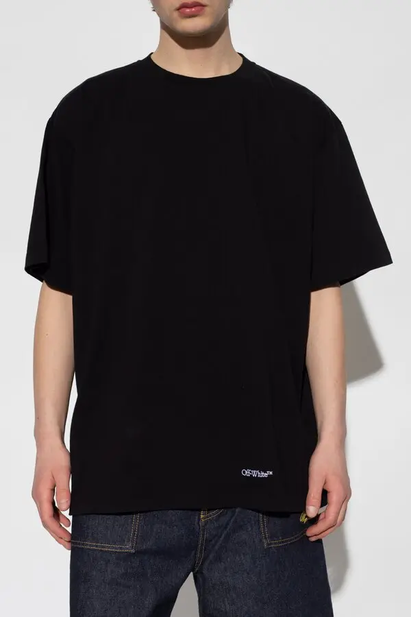Off-White Scribble Diag Printed Crewneck T-shirt - Black