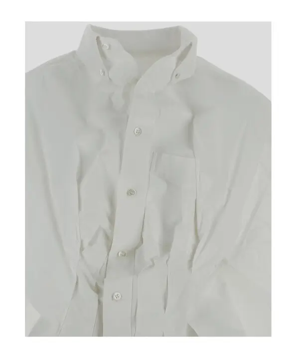 MAISON MARGIELA Ruched Collared Short-sleeve Shirt
