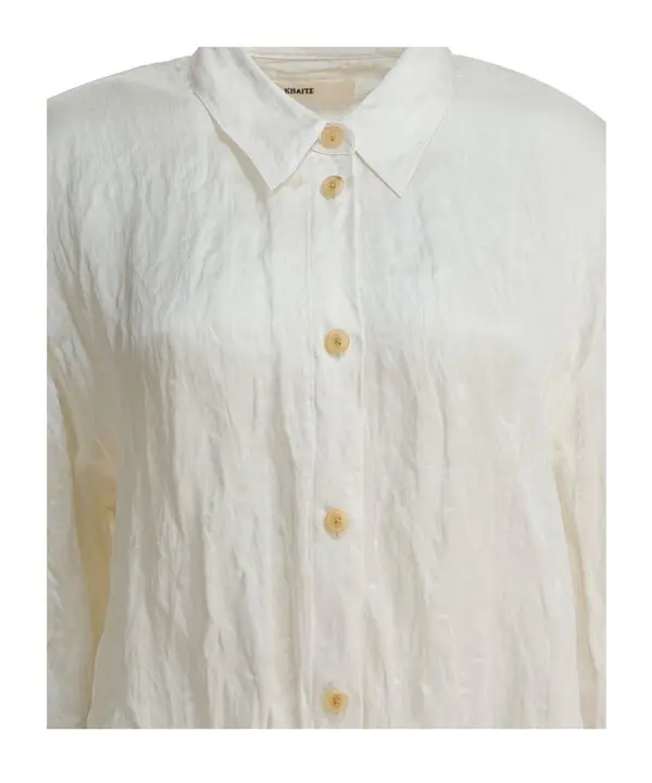 Khaite Long-sleeved Crinkled Shirt - White