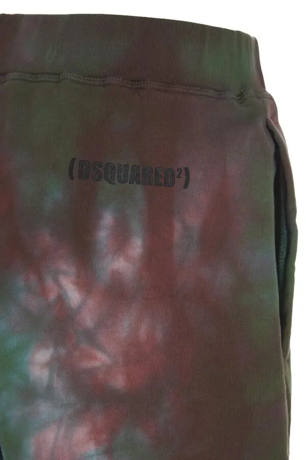 Dsquared2 Tie-dye Print Cotton Track Shorts