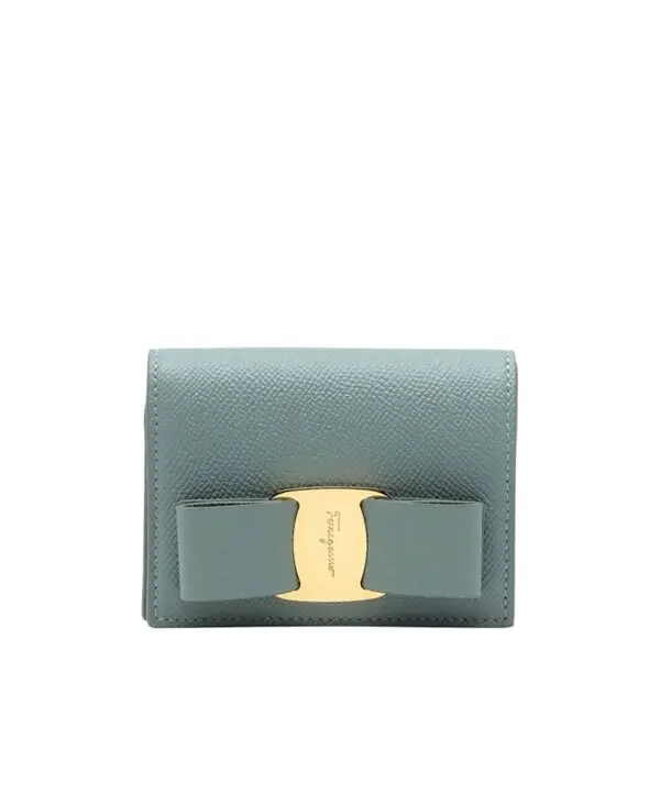 FERRAGAMO Logo Double-folded Wallet - Green