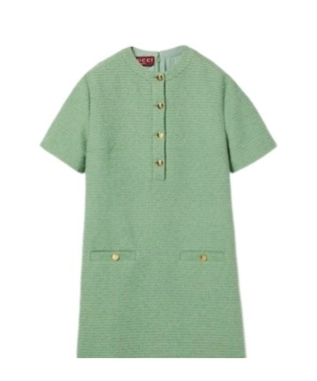 Gucci Cotton Bouclé Mini Dress - Green