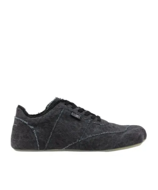 MAISON MARGIELA Frayed-trim Lace-up Canvas Sneakers - Black