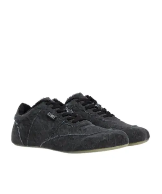 MAISON MARGIELA Frayed-trim Lace-up Canvas Sneakers - Black