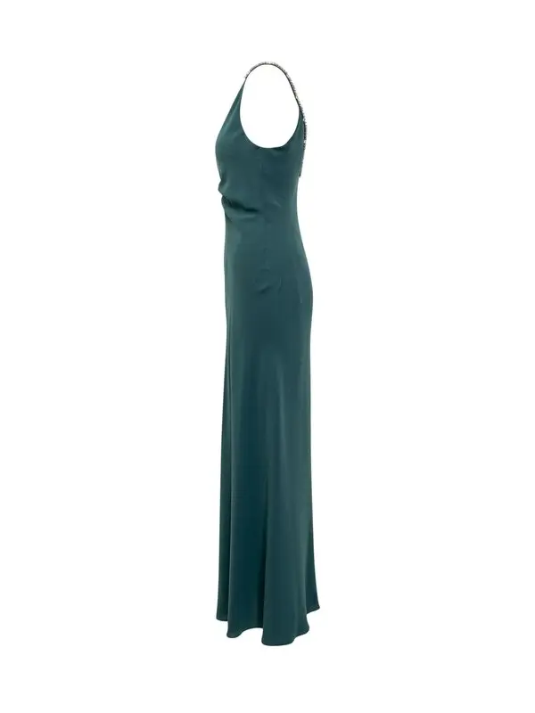 Max Mara Sleeveless V-neck Gathered Dress