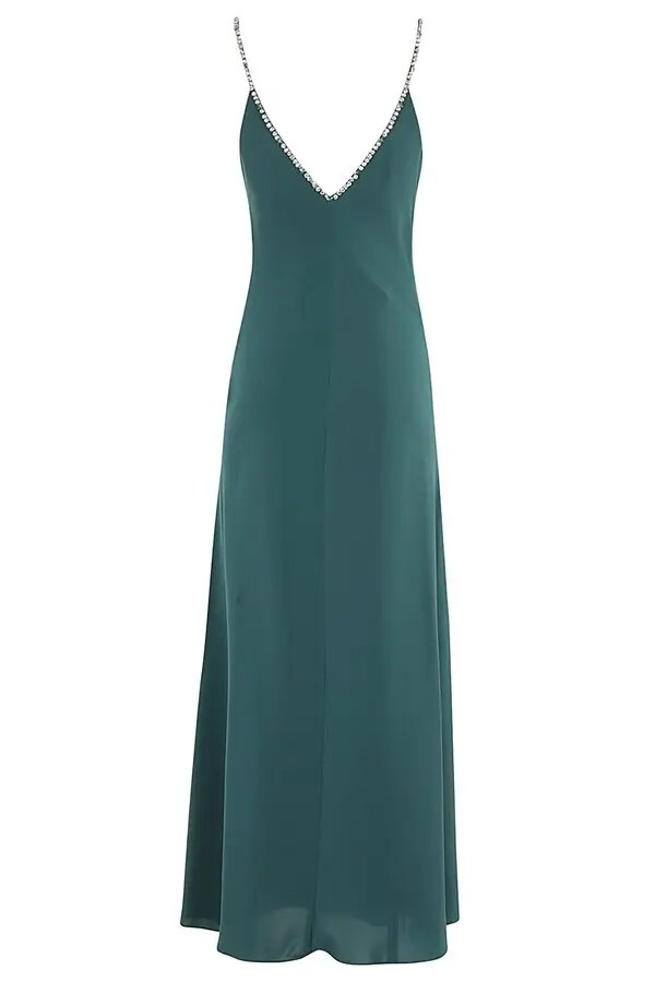 Max Mara Sleeveless V-neck Gathered Dress