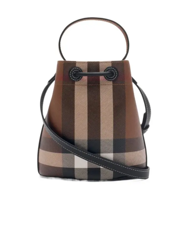 Burberry Mini Tb Checked Bucket Bag