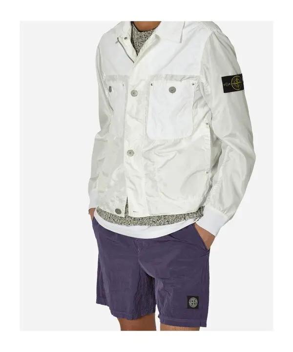 Stone Island Long Sleeve Casual Jacket With Lapels And Chest Pockets