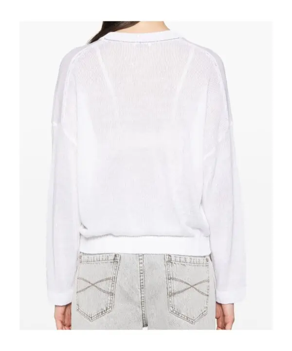 Brunello Cucinelli Sequin Embellished Round Neck Sweater - White