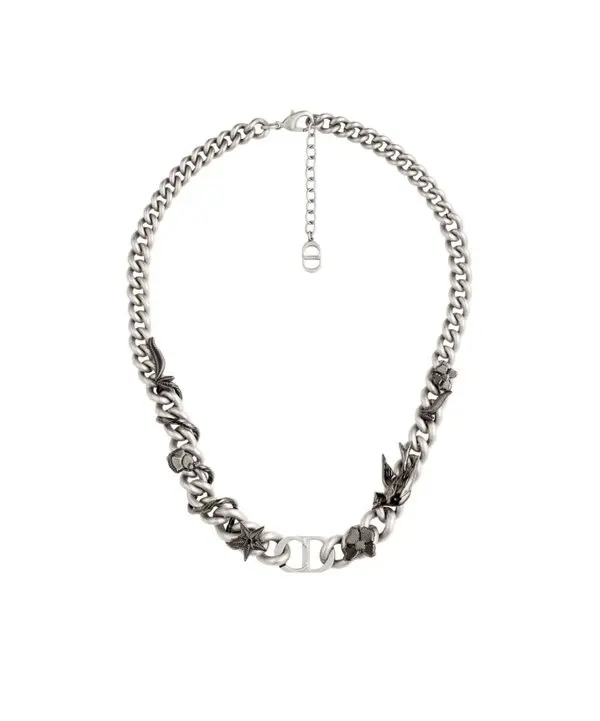 Dior Star And Bird Chain Necklace - White