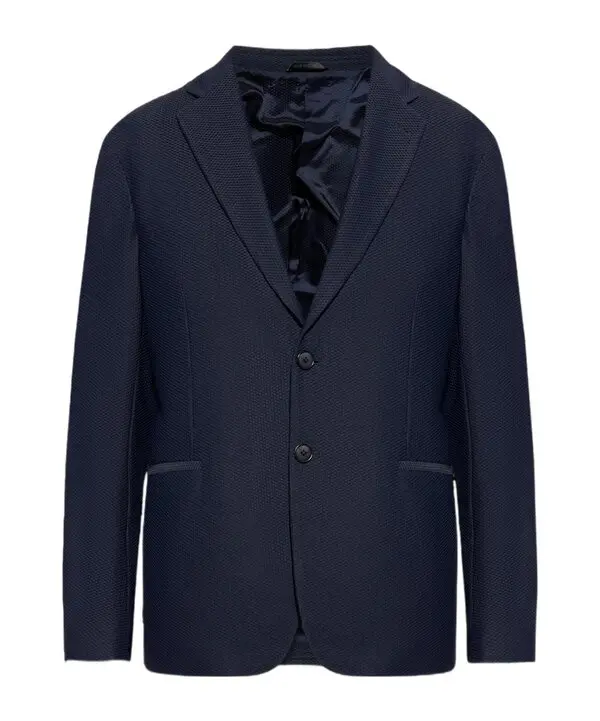 Giorgio Armani Single-breasted Straight Hem Blazer - Black