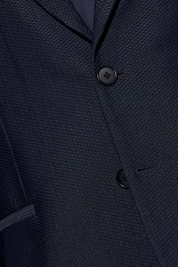 Giorgio Armani Single-breasted Straight Hem Blazer - Black