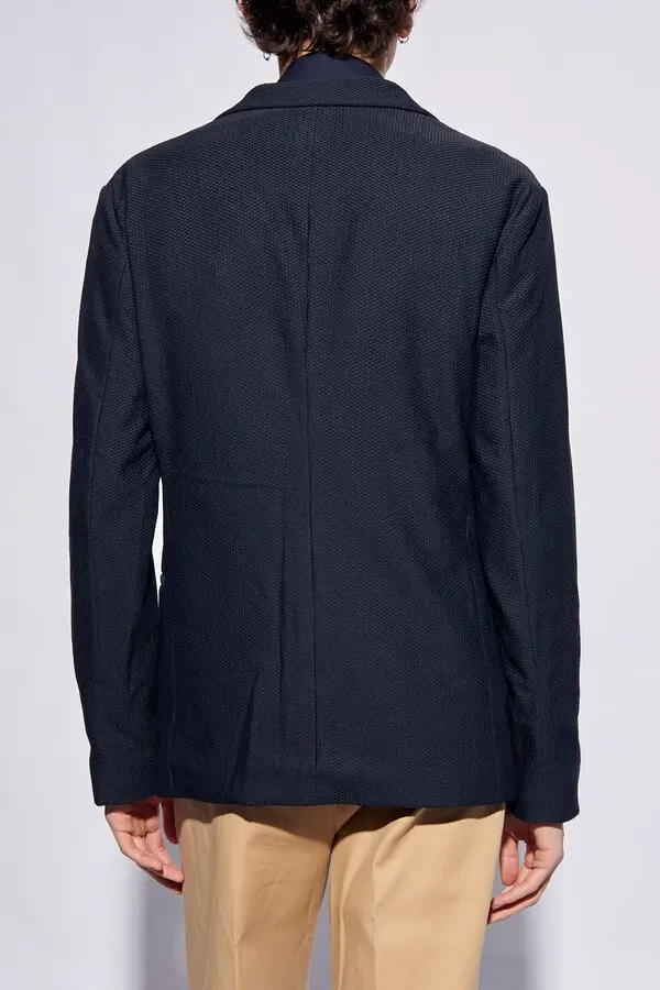 Giorgio Armani Single-breasted Straight Hem Blazer - Black