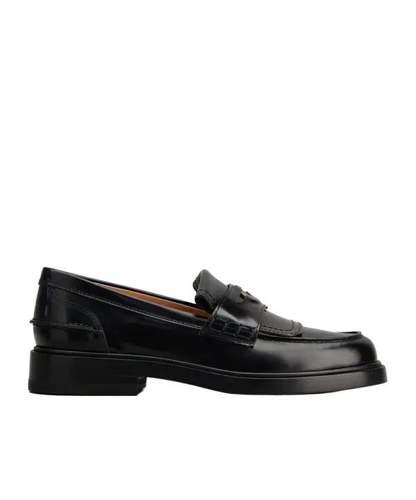 TOD'S Logo-plaque Slip-on Loafers - Black