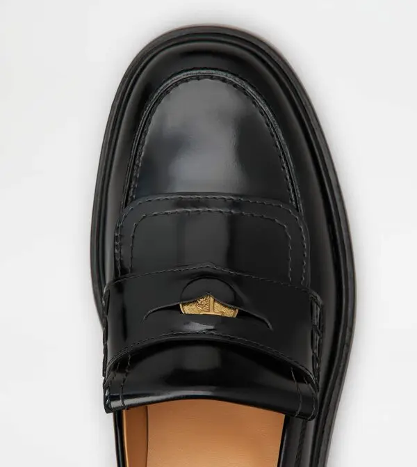 TOD'S Logo-plaque Slip-on Loafers - Black