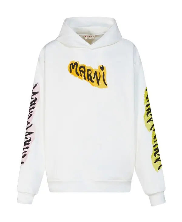 Marni Graffiti Printed Long Sleeve Hoodie