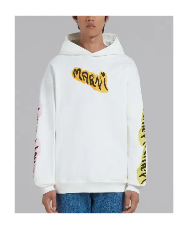 Marni Graffiti Printed Long Sleeve Hoodie