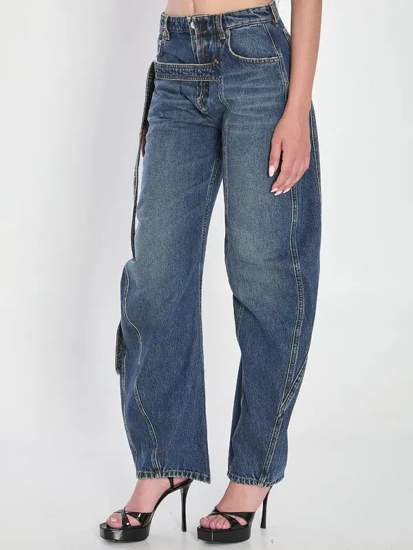 JEAN PAUL GAULTIER Wide-leg Strap Jeans - Blue