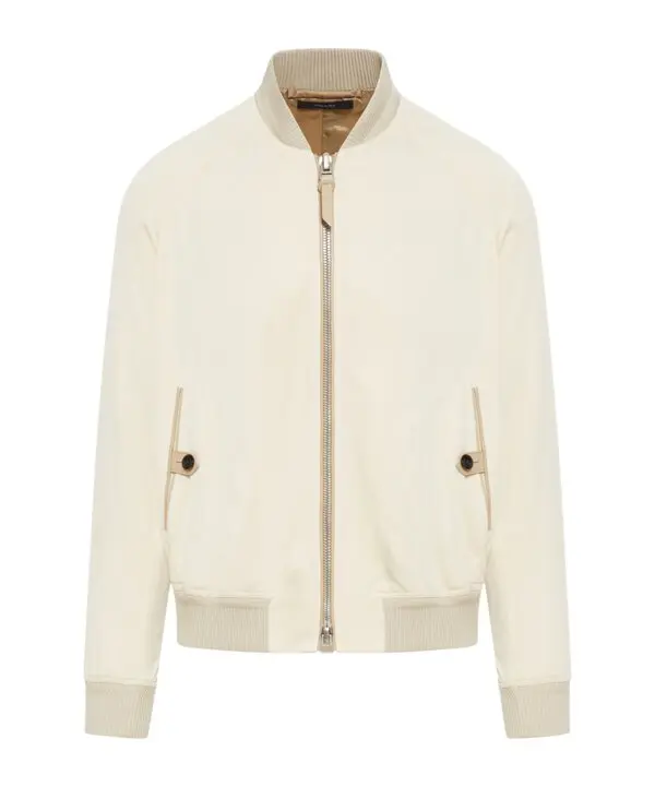 TOM FORD Gabardine Bomber Jacket - Bone