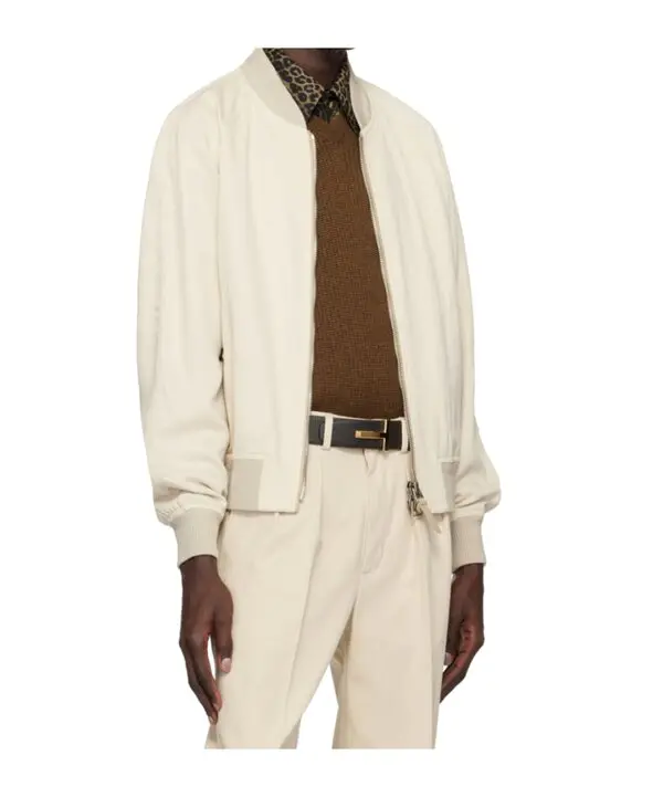 TOM FORD Gabardine Bomber Jacket - Bone