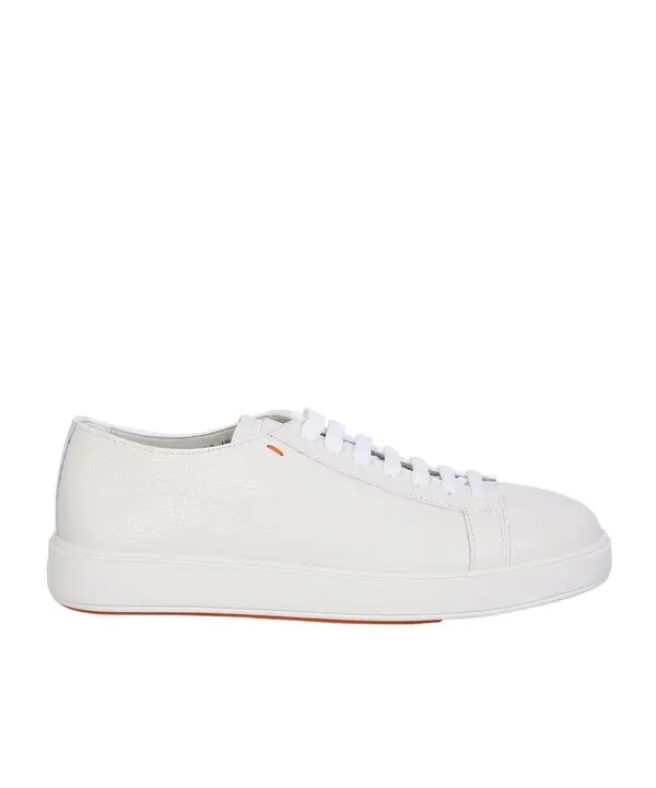 Santoni Round-toe Lace-up Sneakers - White