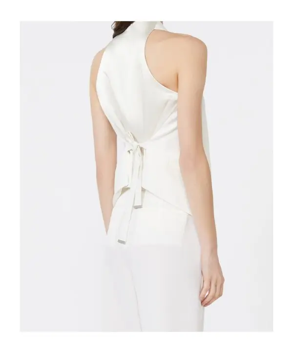 Max Mara Selva Wrap Sleeveless Top - White