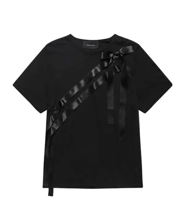 Simone Rocha Bow Detail Crewneck T-shirt - Black